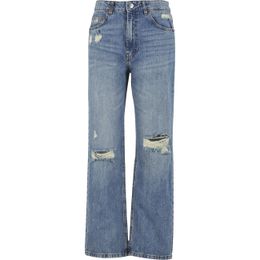 2Y STUDIOS Damen Bequeme Jeans "2Y Studios Eda Destroyed Slim Fit Jeans", blau, Gr. 26, unifarben, 100% Baumwolle, Jeans