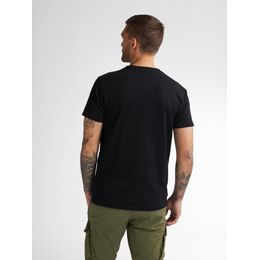 Herren Rundhalsshirt, schwarz, Gr. XL, PETROL INDUSTRIES, unifarben, Jersey, Obermaterial: 100% Baumwolle, Shirts, mit Logo Stickerei