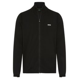 BOSS Green Herren Strickjacke "Ever-X"schwarz001, Gr. XXXL, unifarben, Strick, Obermaterial: 100% Baumwolle, Strickjacken, mit Stehkragen, regular fit