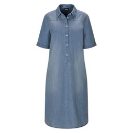 GOLDNER Damen Sommerkleid "Baumwollkleid mit heller Waschung", blau, Gr. 38, Obermaterial: 100% Baumwolle CO., Kleider, Nahttaschen an der Seite