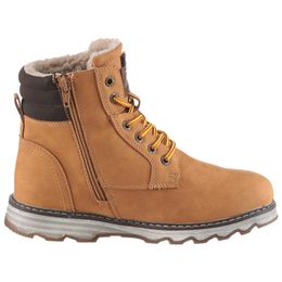 Mustang Shoes M&auml;dchen Winterboots "Arturo", Gr. 29, braun, Lederimitat, unifarben mit Farbeinsatz, Basic, Schuhe, Schn&uuml;rboots, Outdoorboots mit