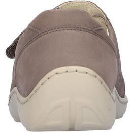 Waldl&auml;ufer WALDL&Auml;UFER Damen Ballerina "HENNI", Gr. 4, grau, Nubukleder, Schuhe, Klettschuh, Komfortschuh mit Perforation, H-Weite