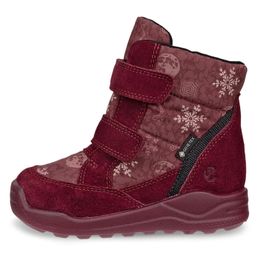 Ecco M&auml;dchen Klettstiefel "Urban Mini", Gr. 23, rot, Textil, Veloursleder, bedruckt, Schuhe, Winterboots, Winterstiefel, Stiefelette mit GORE-TEX