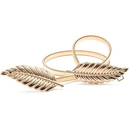 Lascana Damen Tailleng&uuml;rtel "Schmuckg&uuml;rtel, elastischer G&uuml;rtel f&uuml;r Kleid & Overall, Bauchg&uuml;rtel", gold, Gr. M, leicht gl&auml;nzend, Metall, G&uuml;rtel, aus