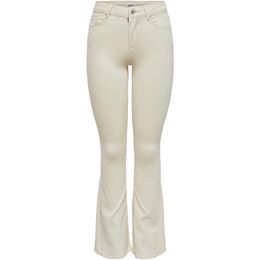 Only Damen Bootcut-Jeans "ONLBLUSH MID FLARED DNM NOOS", beige, Gr. M, unifarben, Denim/Jeans, Obermaterial: 92% Baumwolle, 6% Elastomultiester, 2%