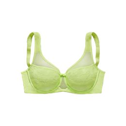 Damen Minimizer-BH, NUANCE BY LASCANA, Gr. 95, gr&uuml;n, Spitze, Obermaterial: 83% Polyamid, 17% Elasthan, BHs, mit B&uuml;gel und breiten Tr&auml;gern, aus festem