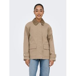 Only Damen Parka "ONLEVELYN MIX JACKET OTW"silber mink, Gr. XL, unifarben, Web, Obermaterial: 100% Polyester, Jacken