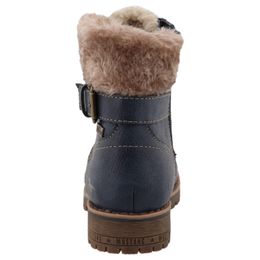 Mustang Shoes Damen Winterstiefel "Matilde", Gr. 31, blau, Lederimitat, Textil, Basic, Schuhe, Oudoorboots, Schn&uuml;rstiefel mit Warmfutter