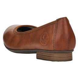 Rieker Damen Ballerina, Gr. 42, braun, Leder, Schuhe, Pumps, Business Schuh in schlichter Eleganz