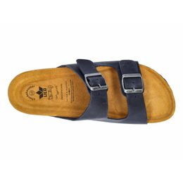 Lico Herren Pantoffel "Pantolette Alvaro", Gr. 38, blau, Leder, Schuhe
