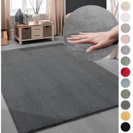 Teppich OTTO HOME, B:80cm H:16mm L:150cm, grau, Polyester, Wohnzimmer, Teppiche, "Arabell, Kunstfellteppich, Felloptik, waschbar", flauschig,