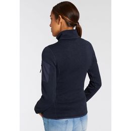 CMP Damen Strickfleecejacke "KNITTED MELANGE FLEECE WOMAN JACKET", blau, Gr. 50, Strick, Obermaterial: 100% Polyester, Jacken, mit Rei&szlig;verschluss,