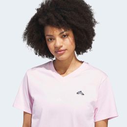 Damen T-Shirt "SUMMER SLIDE GRAPHIC MIT V-AUSSCHNITT"clear pink, Gr. S, adidas Sportswear, Obermaterial: 100% Baumwolle, Shirts