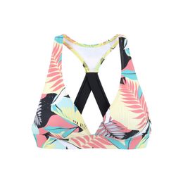 active by Lascana LASCANA ACTIVE Damen Triangel-Bikini-Top "Layne", bunt, Gr. 34, bedruckt, kontrastfarbene Details, Recycling-Polyamid, Bikini-Oberteile, mit Racerback