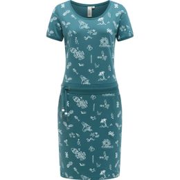 Ragwear Damen Sommerkleid "Baomi Summer YOUMODO", gr&uuml;n, Gr. XS, Material: 100% Baumwolle, Kleider, Damen Minikleid in sommerlichem Print
