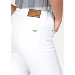 Arizona Damen Jeansbermudas, wei&szlig;, Basic, Gr. 34, clean, Denim/Jeans, Obermaterial: 98% Baumwolle, 2% Elasthan, Jeans, schmale Passform, krempelbarer