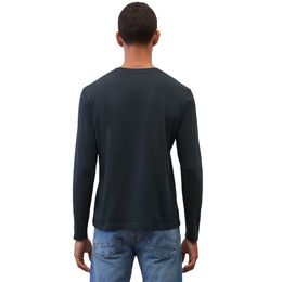 Marc O'Polo MARC O'POLO Herren Langarmshirt, blau, Gr. XL, Jersey, Obermaterial: 100% Baumwolle, Shirts, mit dezentem Logo-Print vorne