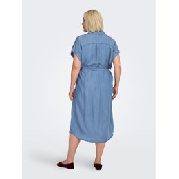 Only CARMAKOMA Damen Jeanskleid "CARPEMA HANNOVER SS DNM SH DRESS NOOS"medium blau denim, Gr. 50, unifarben, Obermaterial: 100% Lyocell, Kleider