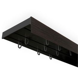 Gardinenschiene SN DECO GROUP, L:220cm T:8,95cm, schwarz, Kunststoff, Gardinenstangen, "Vorhangschiene SH mit Blende"