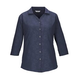 Funktionshemd Killtec "KOS 62 WMN WVN SHRT", Damen, Gr. 42, Normalgr&ouml;&szlig;en, nachtblau, Obermaterial: 100% Polyester, Hemden, Schnelltrocknende Bluse mit floralem Print und R&uuml;ckenraffung