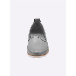 Andrea Conti Damen Slipper, Gr. 37, grau, Glattleder, Leder, Schuhe