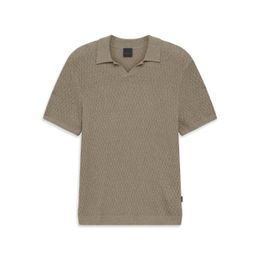 Bugatti Herren Poloshirt50, beige, Gr. S, unifarben, 73% Baumwolle, 27% Polyamid, Shirts, Regular Fit aus einem Baumwollmix