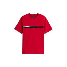 Tommy Hilfiger Herren T-Shirt "HILFIGER CHEST INSERT", rot, Gr. S, Single Jersey, Obermaterial: 100% Baumwolle, Shirts
