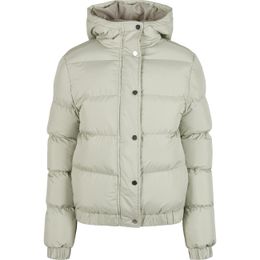Urban Classics Damen Winterjacke "Urban Classics Damen Ladies Hooded Puffer Jacket", beige, Gr. S, unifarben, 100% Polyester, Jacken
