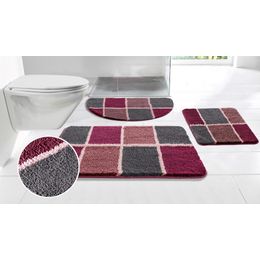 Badematte OTTO HOME, H:20mm, lila, Polyester, Badematten, "Anna mit Kachelmuster, Badvorleger, Badezimmer Teppich, Duschvorleger", Badteppich,