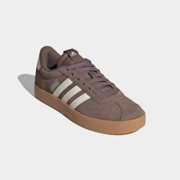 Damen Sneaker "VL COURT 3.0", adidas Sportswear, Gr. 39earth strata, chalk wei&szlig;, gum 3, Leder, Synthetik, Schuhe, inspiriert vom Design des adidas