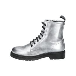 Nero Giardini Damen Schn&uuml;rstiefelette "Nero Giardini Stiefelette Leder", Gr. 35, silber, Leder, Schuhe