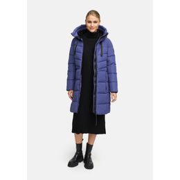 Marikoo Damen Winterjacke "Natsukoo XVI", blau, Gr. L, Obermaterial: 100% Polyester, Jacken, Stepp Mantel mit gro&szlig;er Kapuze