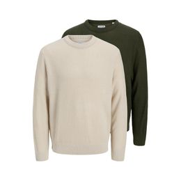 Jack & Jones Jack & Jones Pullover 'JJRoy' Herren Gr&ouml;&szlig;e XXL beige / dunkelgr&uuml;n