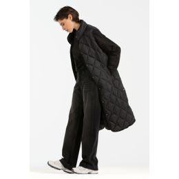 Damen Longweste, schwarz, Gr. XL, SENSES.THE LABEL, Rautenmuster, Web, Material: 100% Polyamid, Futter: 100% Polyamid, F&uuml;llung: 100% Polyester,
