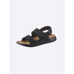 Casual Looks Damen Sandale, Gr. 40, schwarz, Nubukleder, Schuhe