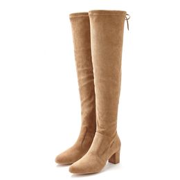 Lascana Damen Overkneestiefel "Slouchy Boots, Langschaft Stiefel, Schlupf-Boot", Gr. 36, braun, Obermaterial: 100% Textilmaterial. Decksohle: 100%