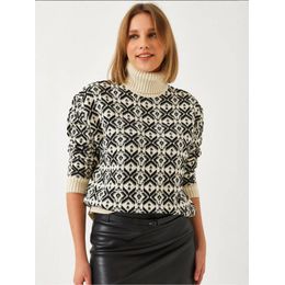 Bianco Lucci Pullover Damen Gr&ouml;&szlig;e S/L schwarz / wei&szlig;