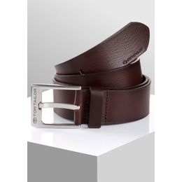 Tom Tailor Herren Lederg&uuml;rtel "TTCALVINPLUS", braun, Gr. 115, unifarben, Rindsleder, G&uuml;rtel, 4 cm breiter Herreng&uuml;rtel, Casual und Jeans Look