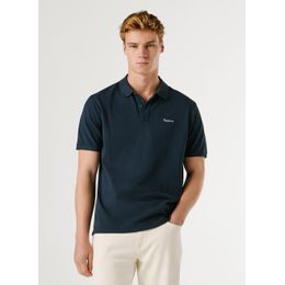 Pepe Jeans Herren Poloshirt "OSCAR", blau, Gr. XL, bestickt, unifarben, Piqu&eacute;, Obermaterial: 100% Baumwolle, Shirts, aus Baumwoll-Piqu&eacute;, mit