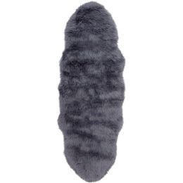 Hochflor-Teppich OTTO HOME, B:65cm H:60mm L:180cm, grau, Kunstfaser, Teppiche, "Valeria, Fellteppich, kuschelig, flauschig", Kunstfell, weiche