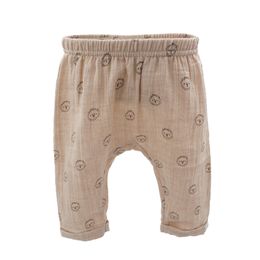 MaxiMo M&auml;dchen Schlupfhose, Gr. 86, beige, Stoff, Obermaterial: 100% Baumwolle, bedruckt, Hosen, mit L&ouml;wen- oder Regenbogenmotiv, mit Druck, leicht,