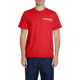 T-Shirt Replay, Jungen, Gr. L, rot, Jersey, Obermaterial: 100% Baumwolle, bedruckt, regular fit h&uuml;ftlang, Rundhals, abgesteppte Kante, Shirts T-Shirt, mit Racing-Print