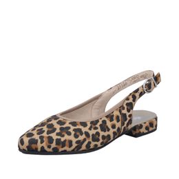 Rieker Damen Slingpumps, Gr. 38, braun, Nubuklederimitat, Schuhe, Sommerschuh, Sabot mit elastischem Textileinfass