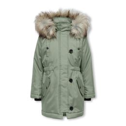 KIDS Only M&auml;dchen Parka "KOGIRIS FUR PARKA OTW NOOS", gr&uuml;n, Gr. 152, unifarben, Web, Obermaterial: 100% Polyester, Jacken, Kunstfaser, regular fit