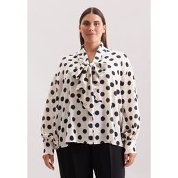 Seidensticker Damen R&uuml;schenbluse "Schwarze Rose"off, wei&szlig;, Gr. 48, gemustert, 86% Viskose, 14% Polyamid, Blusen, 1/1 Binderkragen Druck