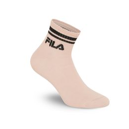 Fila Damen Kurzsocken, Gr. 39mocha mousse, Baumwollmischung, Socken, Cotton-Mix, Unisex, Kontraststreifen