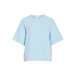 Vila Damen Strickpullover "VILIGA 2/4 O-NECK KNIT TOP - NOOS", blau, Gr. XL, meliert, Strick, Obermaterial: 97% Polyester, 3% Elasthan, Pullover,