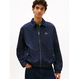 Tommy Jeans Herren Jeansjacke "CHAMBRAY HARRINGTON", blau, Gr. L, unifarben, Web, Obermaterial: 100% Baumwolle, Jacken, Regular fit mit Klappentaschen
