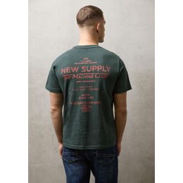 Street One MEN Herren T-Shirt, gr&uuml;n, Gr. M, bedruckt, Web, 100% Baumwolle, Shirts, aus reiner Baumwolle