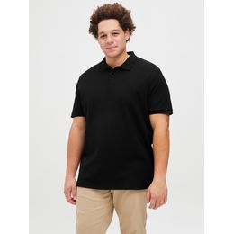 Jack & Jones PlusSize Herren Poloshirt "JJEAUSTIN POLO SS NOOS PLS", schwarz, Gr. 6XL, JACK & JONES PLUSSIZE, unifarben, Jersey, Obermaterial: 58% Polyester, 40%